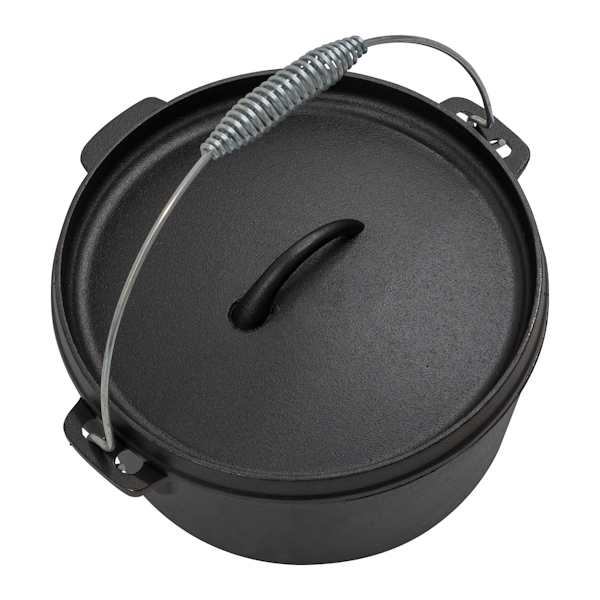 Coal Fire Cooking Dutch Oven Set 4.25L Cast Iron – Includes Lid Lifter ...